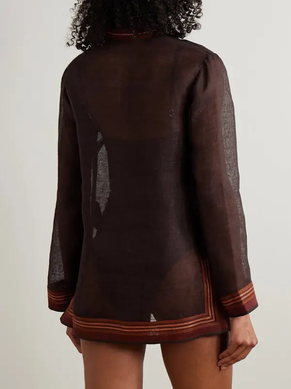 Tory Burch Striped Linen Tunic