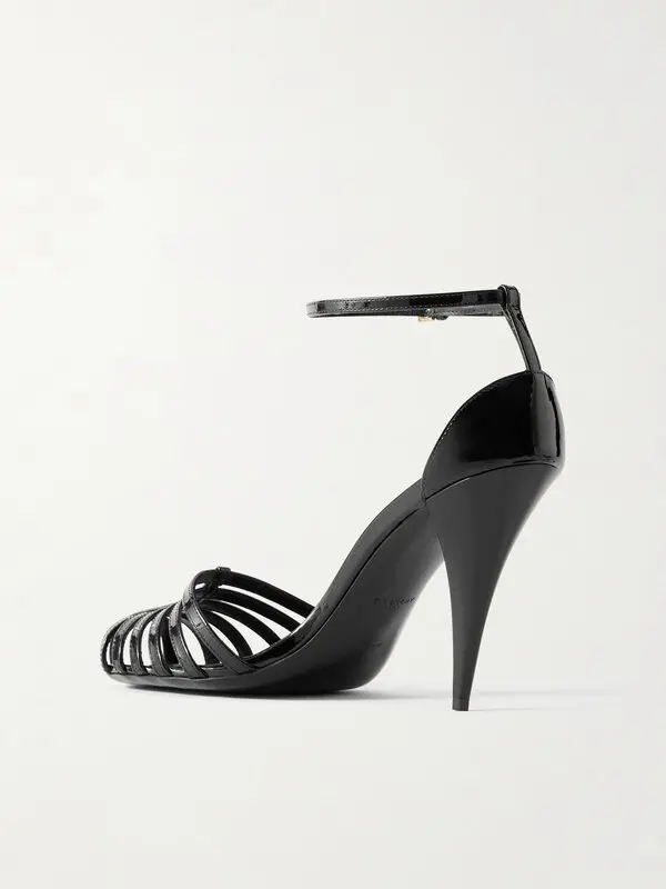 Givenchy Cage Patent-leather Sandals - Black