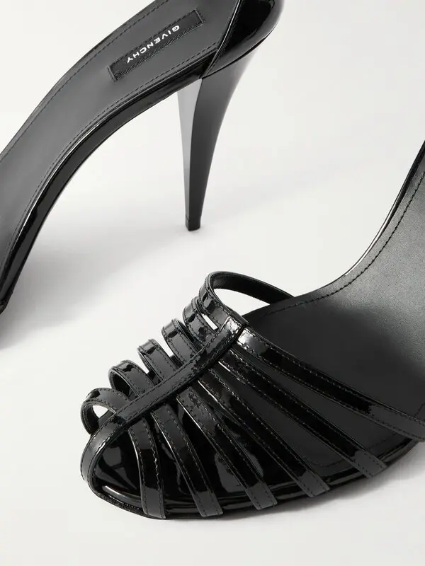 Givenchy Cage Patent-leather Sandals - Black
