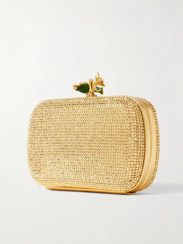 Bottega Veneta Knot-embellished Metallic Leather Clutch
