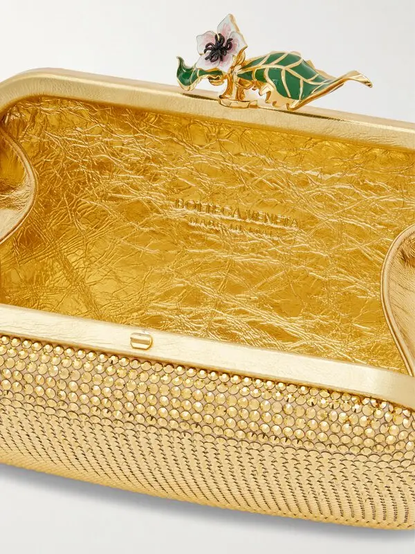Bottega Veneta Knot-embellished Metallic Leather Clutch