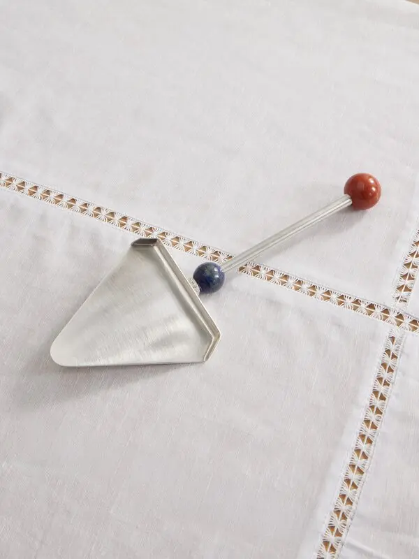 NATALIA CRIADO Multi-stone -plated Cake Server - Silver