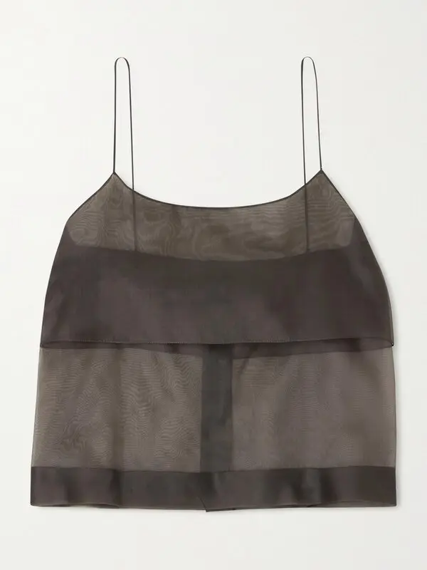 Calvin Klein Carmen Layered Silk-organza Top