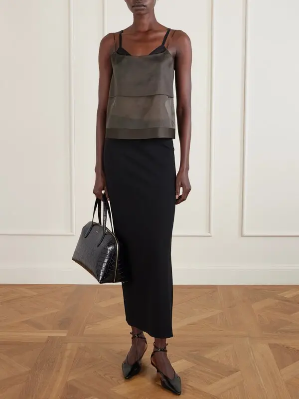 Calvin Klein Carmen Layered Silk-organza Top