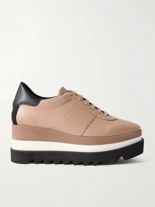 Stella McCartney Vegan Material Platform Sneakers - Brown