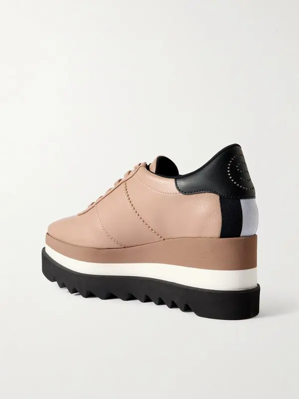 Stella McCartney Vegan Material Platform Sneakers - Brown