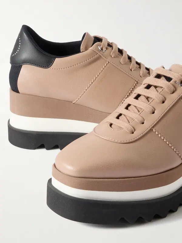 Stella McCartney Vegan Material Platform Sneakers - Brown
