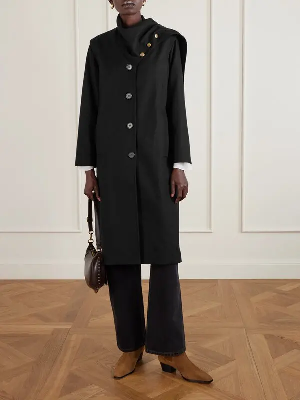 Maison Mayle Isadore Scarf-detailed Wool-blend Coat