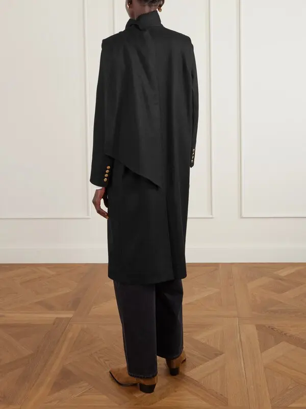 Maison Mayle Isadore Scarf-detailed Wool-blend Coat