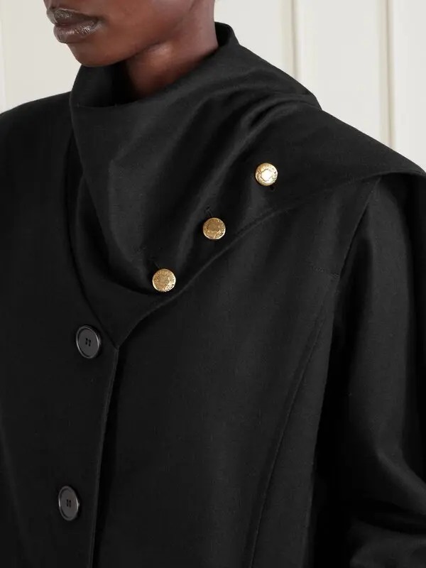 Maison Mayle Isadore Scarf-detailed Wool-blend Coat