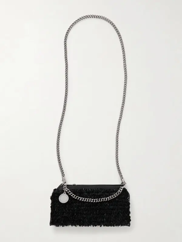 Stella McCartney Falabella Sequin-embellished Satin Shoulder Bag