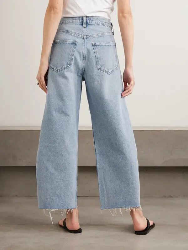 AGOLDE Low Curve Fray Wide-leg Jeans - Blue
