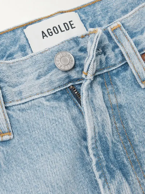 AGOLDE Low Curve Fray Wide-leg Jeans - Blue