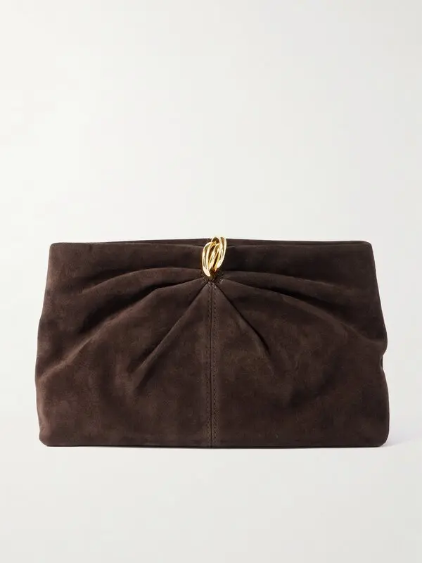 LOEFFLER RANDALL Corrine Gathered Suede Clutch