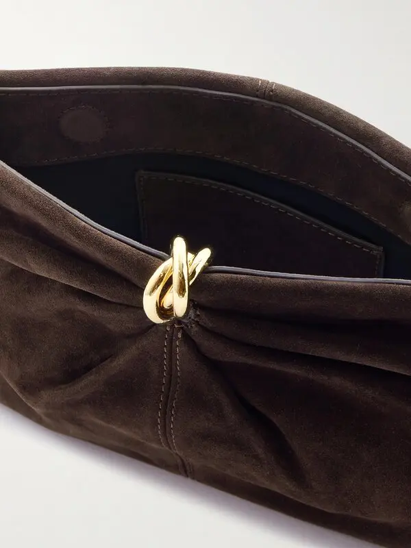LOEFFLER RANDALL Corrine Gathered Suede Clutch