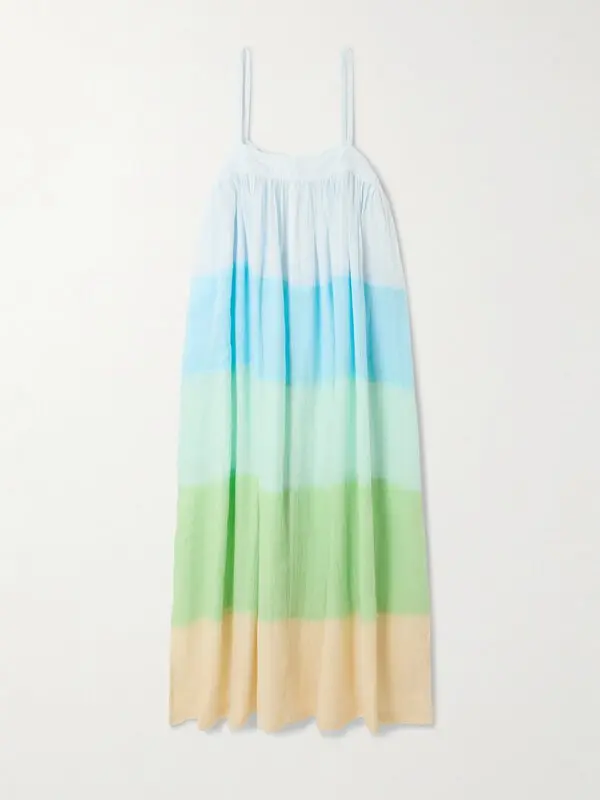 LEMLEM Eda Striped Cotton-gauze Midi Dress - Multi