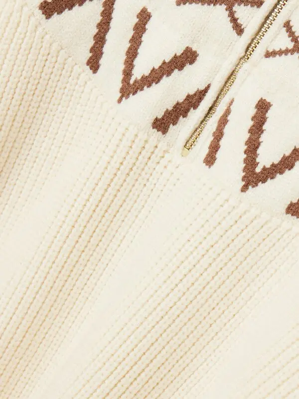 Varley Sigrid Fair Isle Knitted Half-zip Sweater - Neutrals