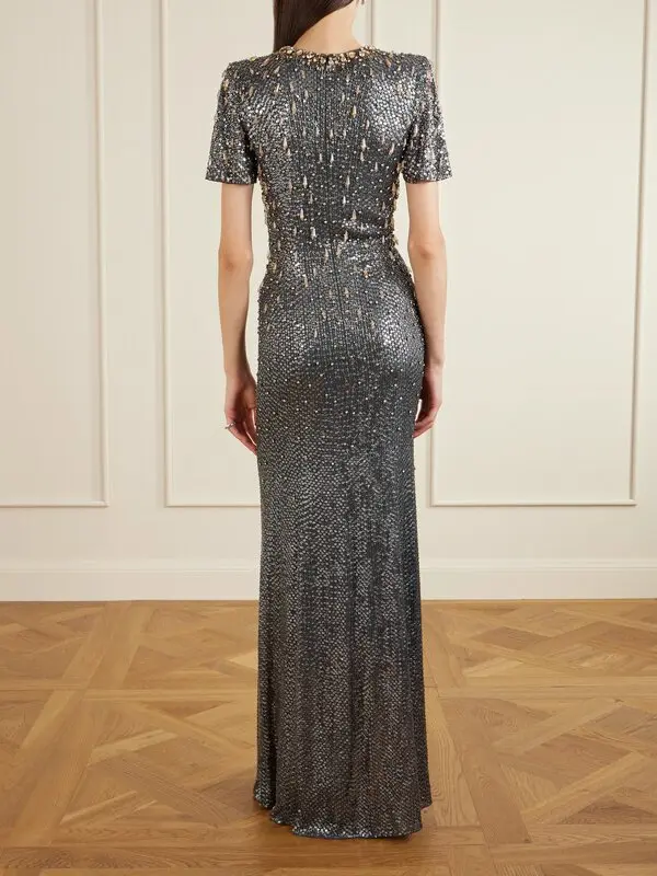 Jenny Packham Serenity Crystal-embellished Sequined Gown