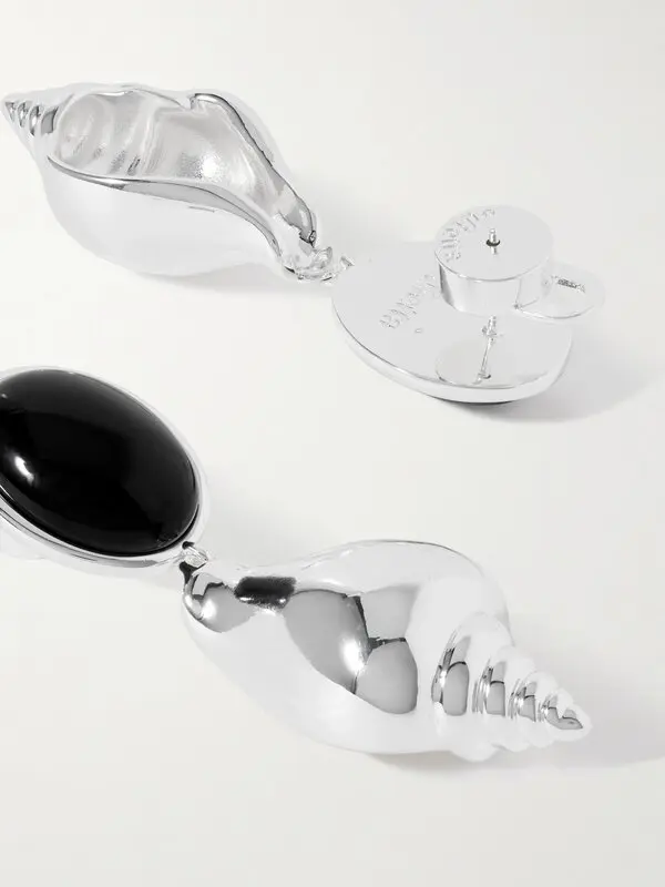JULIETTA Ponza Silver-plated Onyx Earrings