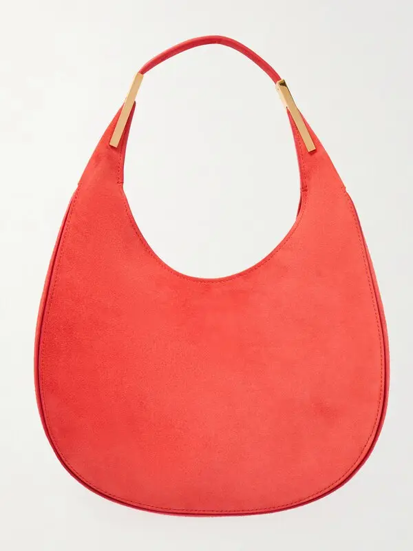 Savette Florence Small Suede Shoulder Bag - Red