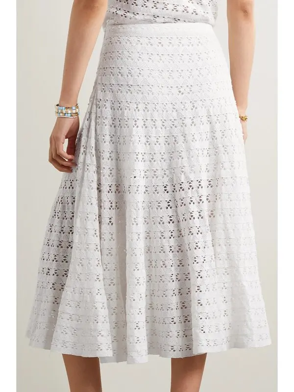LoveShackFancy Mardi Crocheted Cotton Midi Skirt