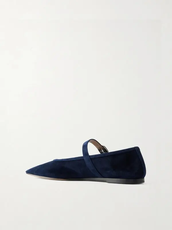 Le Monde Beryl Suede Mary Jane Ballet Flats - Blue