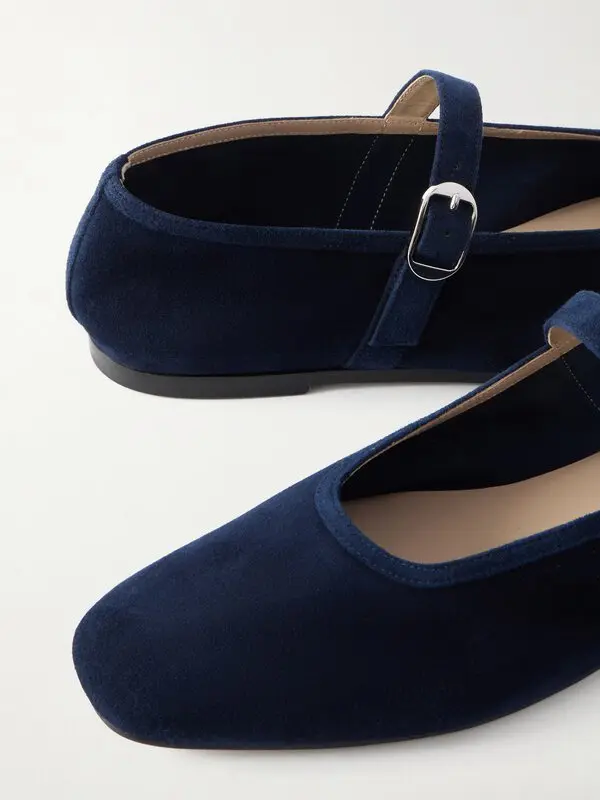Le Monde Beryl Suede Mary Jane Ballet Flats - Blue