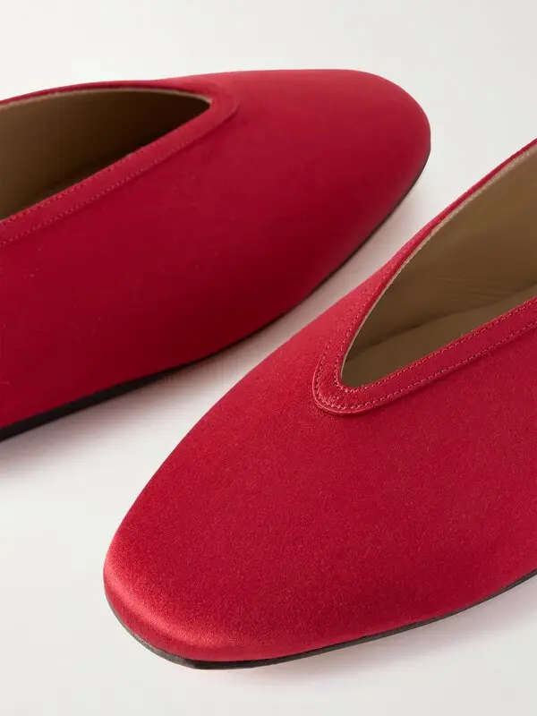 Le Monde Beryl Luna Satin Ballet Flats - Red
