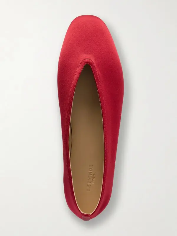 Le Monde Beryl Luna Satin Ballet Flats - Red
