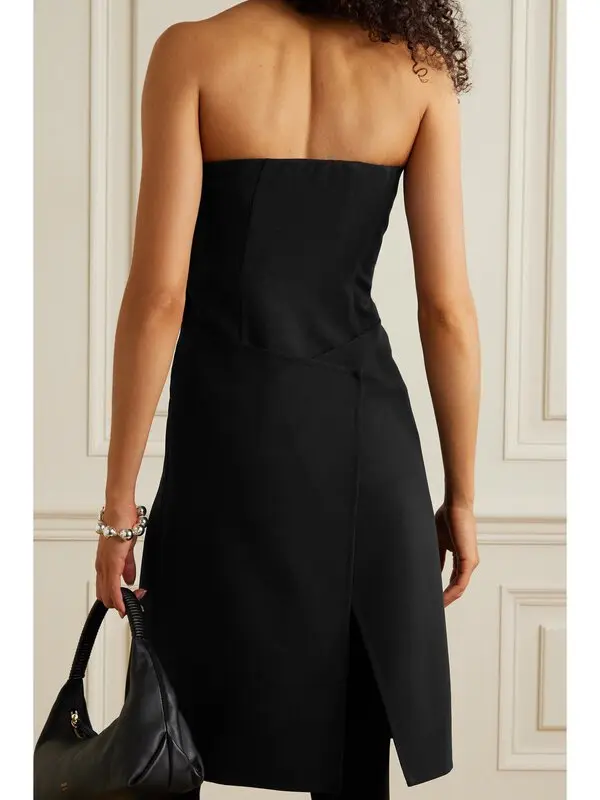 Akris Strapless Wool-blend Crepe Tunic