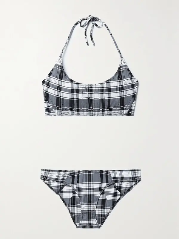 Lisa Marie Fernandez Corset Pintucked Halterneck Bikini - Black