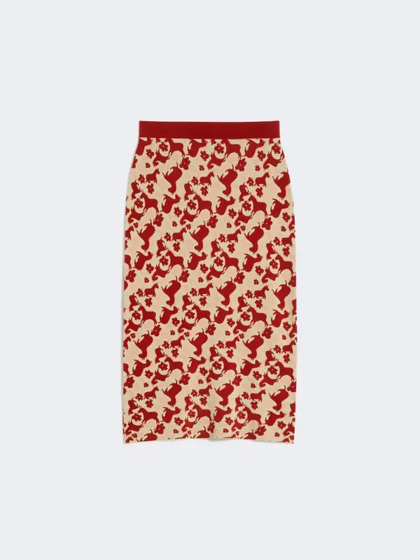Max Mara Jacquard Knit Pencil Skirt