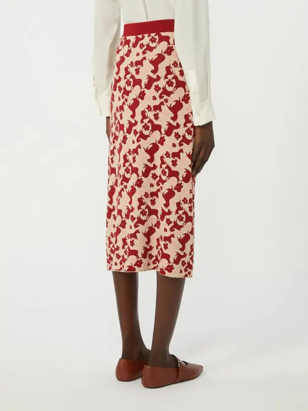 Max Mara Jacquard Knit Pencil Skirt