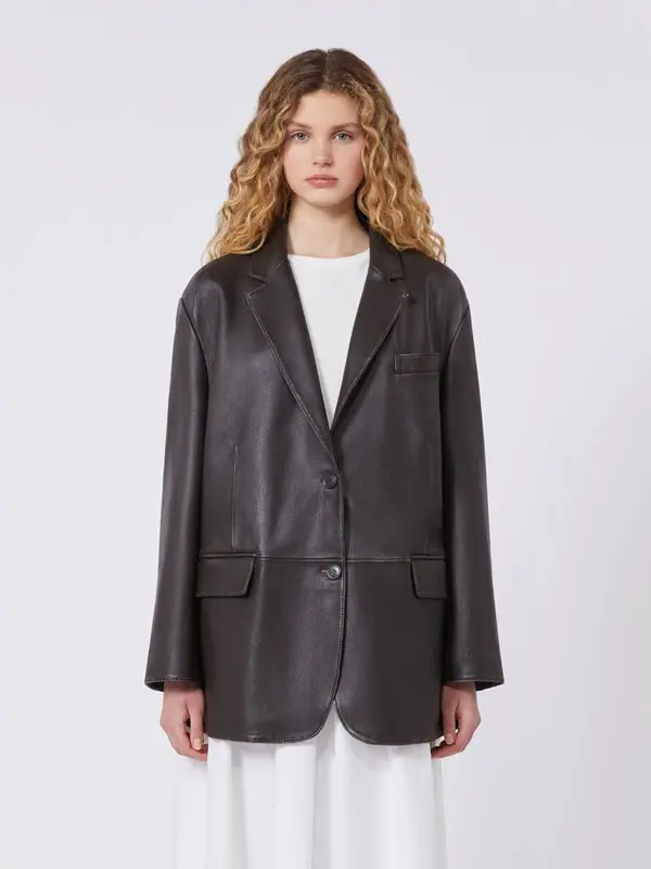 Max Mara Dyed Leather Blazer