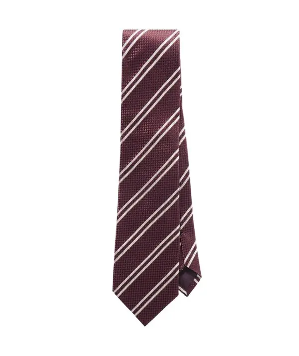 TOM FORD Striped Silk-jacquard Tie - Red