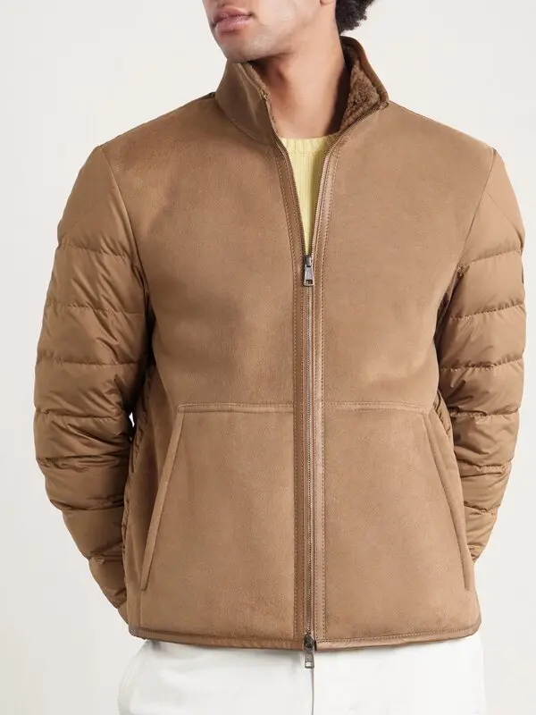 Moncler Crachin Reversible Leather-trimmed Quilted Shell And Shearling Down Jacket