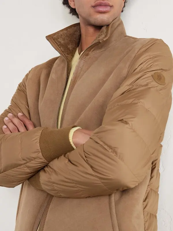 Moncler Crachin Reversible Leather-trimmed Quilted Shell And Shearling Down Jacket