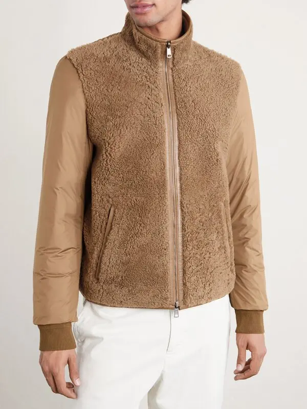 Moncler Crachin Reversible Leather-trimmed Quilted Shell And Shearling Down Jacket