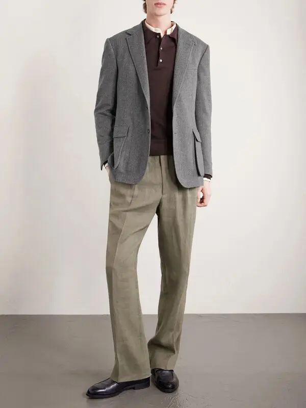 Ralph Lauren Purple Label Herringbone Wool Jacket