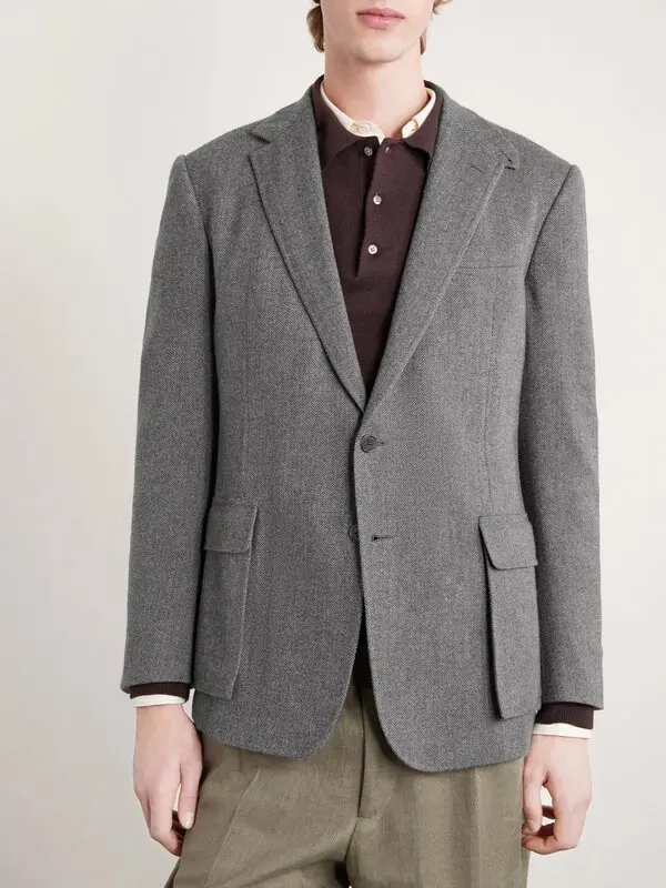 Ralph Lauren Purple Label Herringbone Wool Jacket