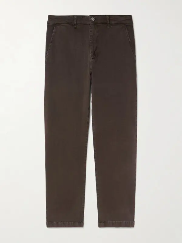 Nn07 Aden 1923 Straight-leg Organic Cotton-blend Twill Chinos - Brown