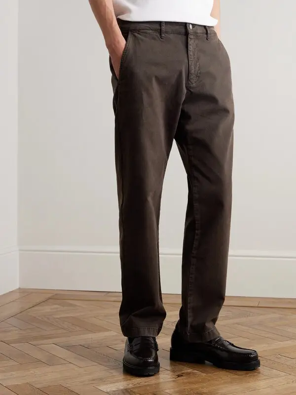Nn07 Aden 1923 Straight-leg Organic Cotton-blend Twill Chinos - Brown