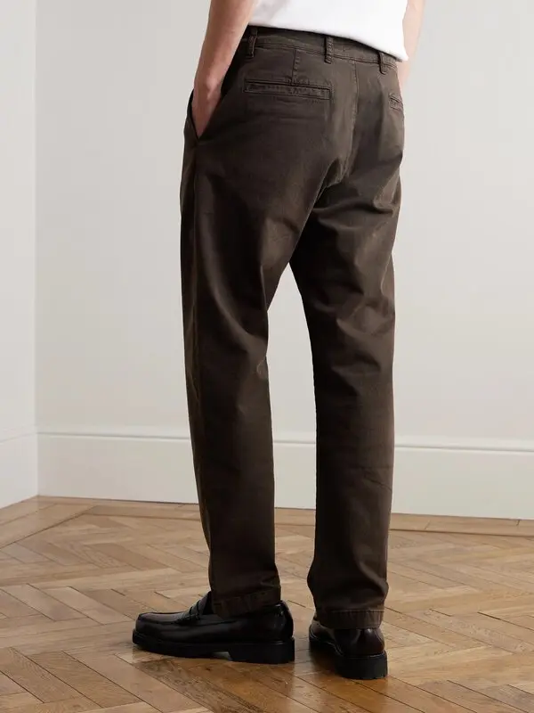 Nn07 Aden 1923 Straight-leg Organic Cotton-blend Twill Chinos - Brown