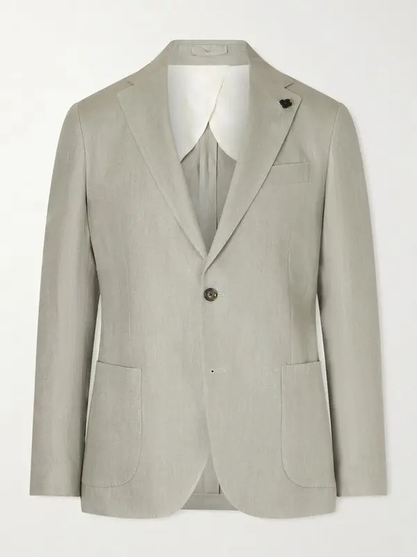 LARDINI Linen Blazer - Green