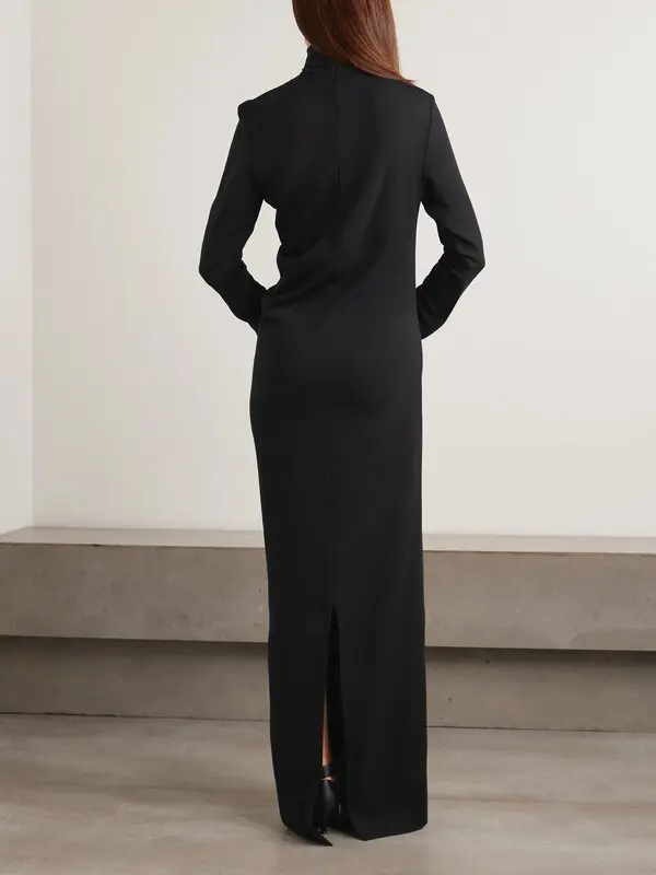 long sleeve tight fitted black dress Loose-fitting jersey dress Sipa in black with cut-out main image 1
