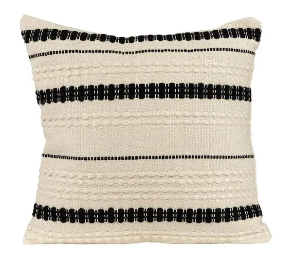 NORTHLIGHT 20' Black Handloom Woven Outdoor Thr Ow Pillow - One-color