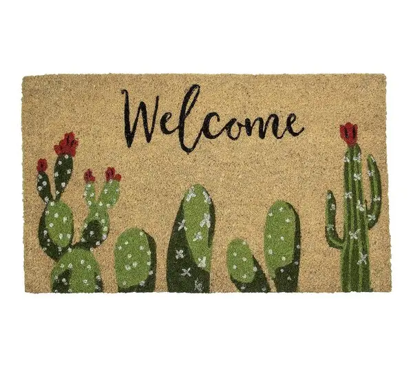 NORTHLIGHT Natural Coir Cactus 'welcome' Doorm At 18' X 30 - One-color
