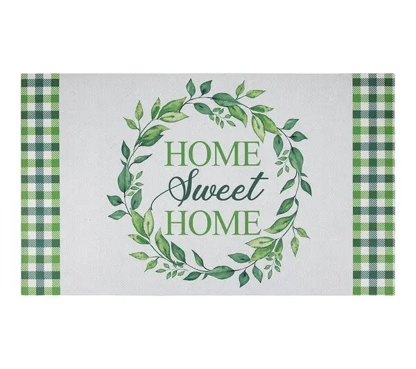 NORTHLIGHT Home Sweet Home Gingham Doormat 18' X 30 - One-color