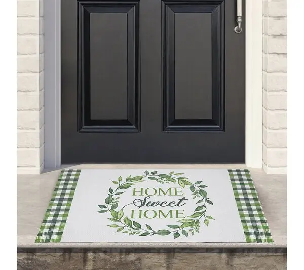 NORTHLIGHT Home Sweet Home Gingham Doormat 18' X 30