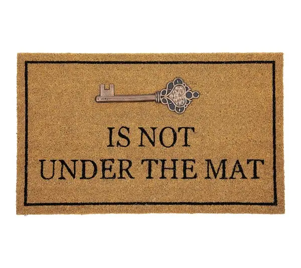 NORTHLIGHT Key Is Not Under The Mat Coir Doorm At 18' X 30 - One-color